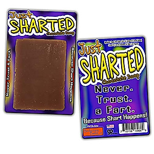 Just Sharted Chocolate Soap Novelty Bath Bar Soap Funny Unisex Spa for Women Men Chocolate Gags for Friends Family Secret Santa White Elephant Stocking Stuffers Teens Adults Fart Joke Gag