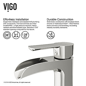 VIGO Paloma 7'' H Single Handle Single-Hole Bathroom Faucet in Brushed Nickel-VG01041BN