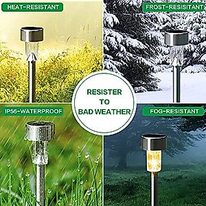 SOLPEX 12 Pack Solar Outdoor Lights Pathway, Stainless Steel Solar Lights Outdoor Waterproof,LED Landscape Lighting Solar Walkway Lights for Landscape/Patio/Lawn/Yard/Driveway-Warm White