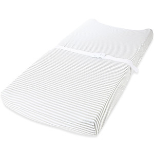 Cuddly Cubs Changing Pad Covers – 2 Pack – Snuggly Soft Plush Cotton Changing Table Covers for Boy, Girl – Fits Perfectly on Summer Infant and Other 16 x 32 Baby Changing Table Pads – Grey Stripes