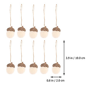 Baluue 10pcs Felt Acorn Bunches Christmas Pom Pom Christmas Hanging Pine Cones Lifelike Acorns Wool Felt Acorns Felted Wool Acorn Fall Tree Ornaments Fall Ornaments Autumn White Party Bag