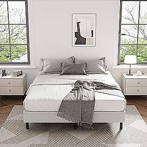 Bedsnus California King Size Bed Frame, 9 Inch Metal Basics Bed Frame,High Profile Base for Box Spring, 9-Leg Support, Noise-Free, Easy Assembly, Black