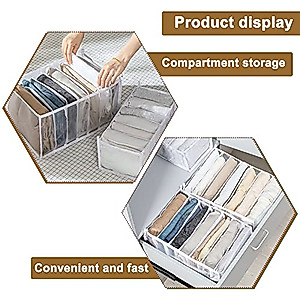 Owill-home Wardrobe Clothes Organizer（5PCS）- Foldable Storage Drawer Divider Boxes for Clothes Portable Closet Organizers Washable Storage Containers for Underwear, Leggings, Skirts, T-shirts, Socks