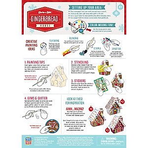 Works of Ahhh... Holiday Craft Set - Gingerbread House Wood Paint Kit - Comes