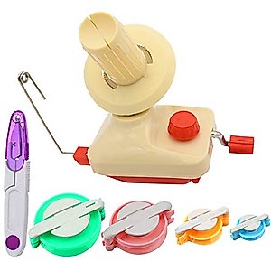 Gator parts Yarn Ball Winder, Convenient Ball Winder for Yarn,4 pcs Pom Pom Makers+1 1 Scissors,Yarn Swift and Ball Winder Combo with Easy Installation for Yarn Storage by CALU LUKY