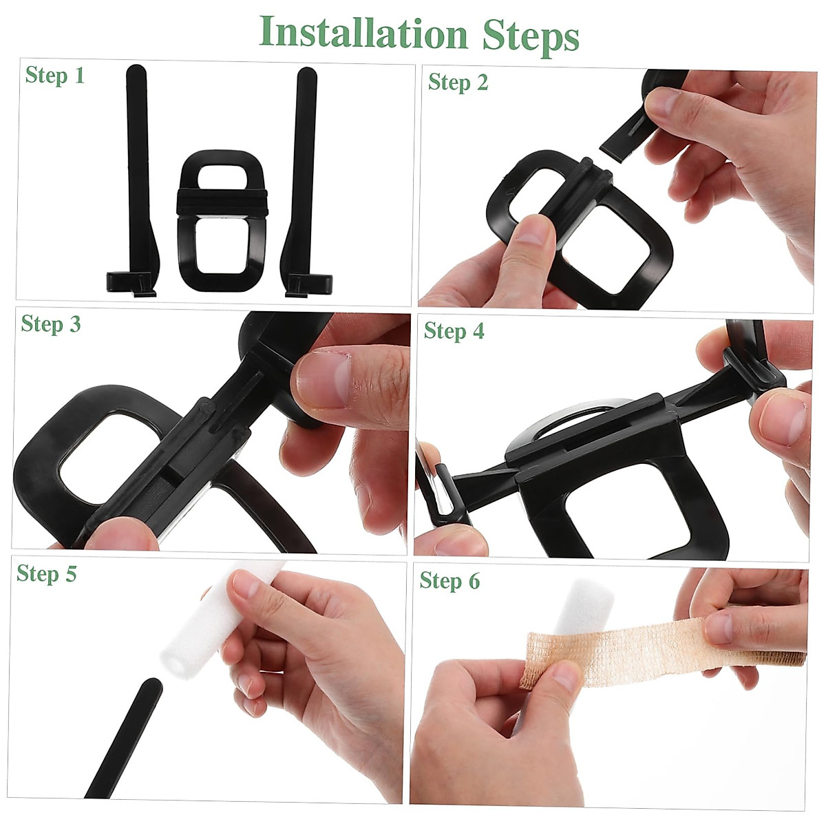 BUGUUYO 3 Sets Ear Erector Dog Ear Fixed Support Dog Headphones Ear Stand up Support Puppy Ear Standing Tape Dog Buttons Ear Finger Wipes for Dogs Ear Wipes for Dogs Bells for Dogs Plastic