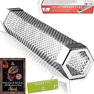 LIZZQ Premium Pellet Smoker Tube 12 inches & Camp Chef Competition Blend BBQ Pellets, Hardwood Pellets for Grill, Smoke, Bake, Roast, Braise and BBQ, 20 lb. Bag