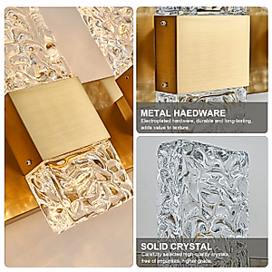 OYLYW Vanity Lights Fixtures for Bathroom Wall Light Over Mirror LED Gold Crystal 40W Brushed Stainless Steel Dimmable Wall sconces for Bathroom Lighting Fixture 3000K