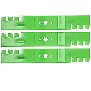 8TEN LawnRAZOR Mower Blade for MTD Cub Cadet RZT S54 54 Inch Deck 742-0677 942-0677 (Toothed Mulching) 3 Pack