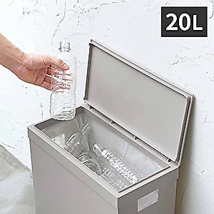 Tenma Co., Ltd. Under Sink Trash Can, Simple Dust Box, Wide Open, 5.3 gal (20 L), Gray