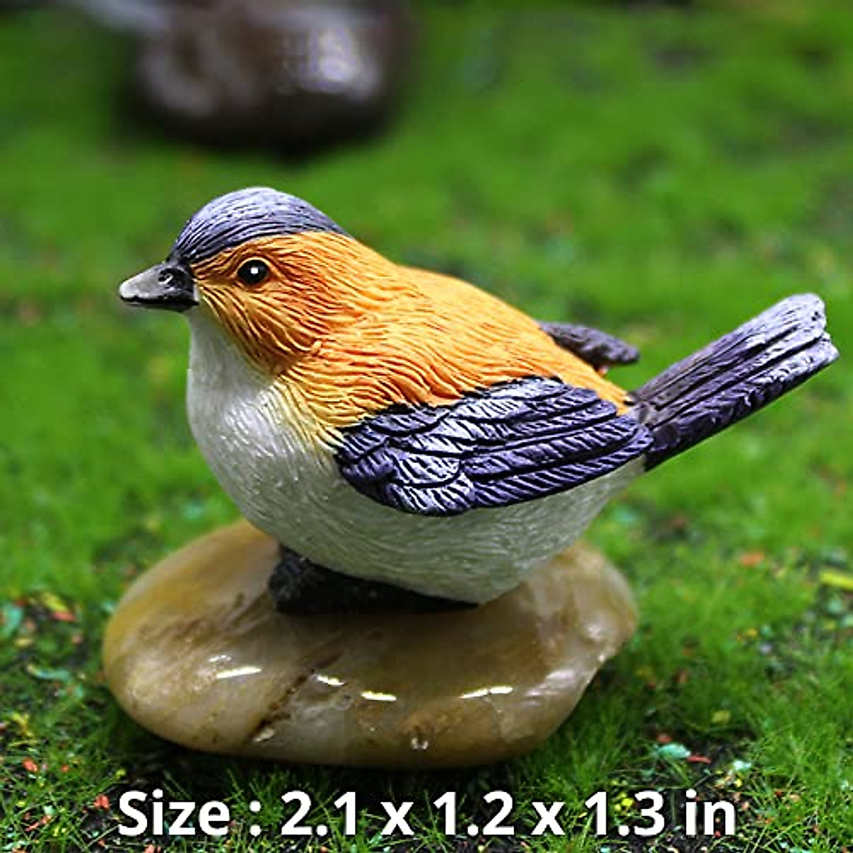 Fairy Garden Accessories, Mini Bird and Bird Nest 4 Piece Miniature Figures Fairy Garden Miniature Moss Landscape DIY Ornament Accessories, Miniature Landscape Decor, Car Decor, Home Decor, Fairy