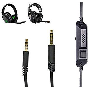 Long 6FT / 2.0M Inline Mic Mute Volume Control Console Cable Cord Wire for AstroA10 A10 A40 A40TR Gaming Headsets (See Product Pictures for Inline Controls Info)