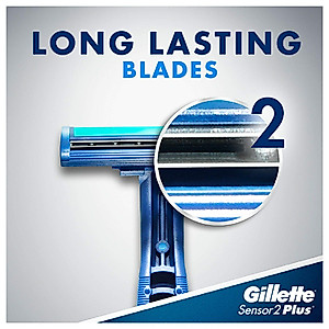 Gillette two Boxes of 52 Men's Custom Plus Disposable Razor with Powder Lubrastrip (104 Count)