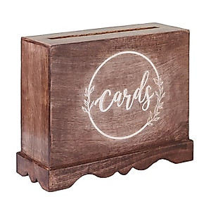 Eximious India Wedding Card Box with Card Slit and Lock 12"X10"X4.5"- Gift Wishing Well Card Box for Weddings, Receptions, Birthdays, Graduations, Baby Showers, Honeymoon Funds KHNDCNC (Walnut)