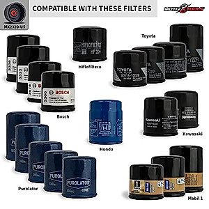 Motivx Tools Oil Filter Wrench for Toyota Camry, Tundra, Tacoma, 4Runner, RAV4 and More - 64mm 14 Flute Precision CNC Machined Aluminum Oil Filter Removal Tool