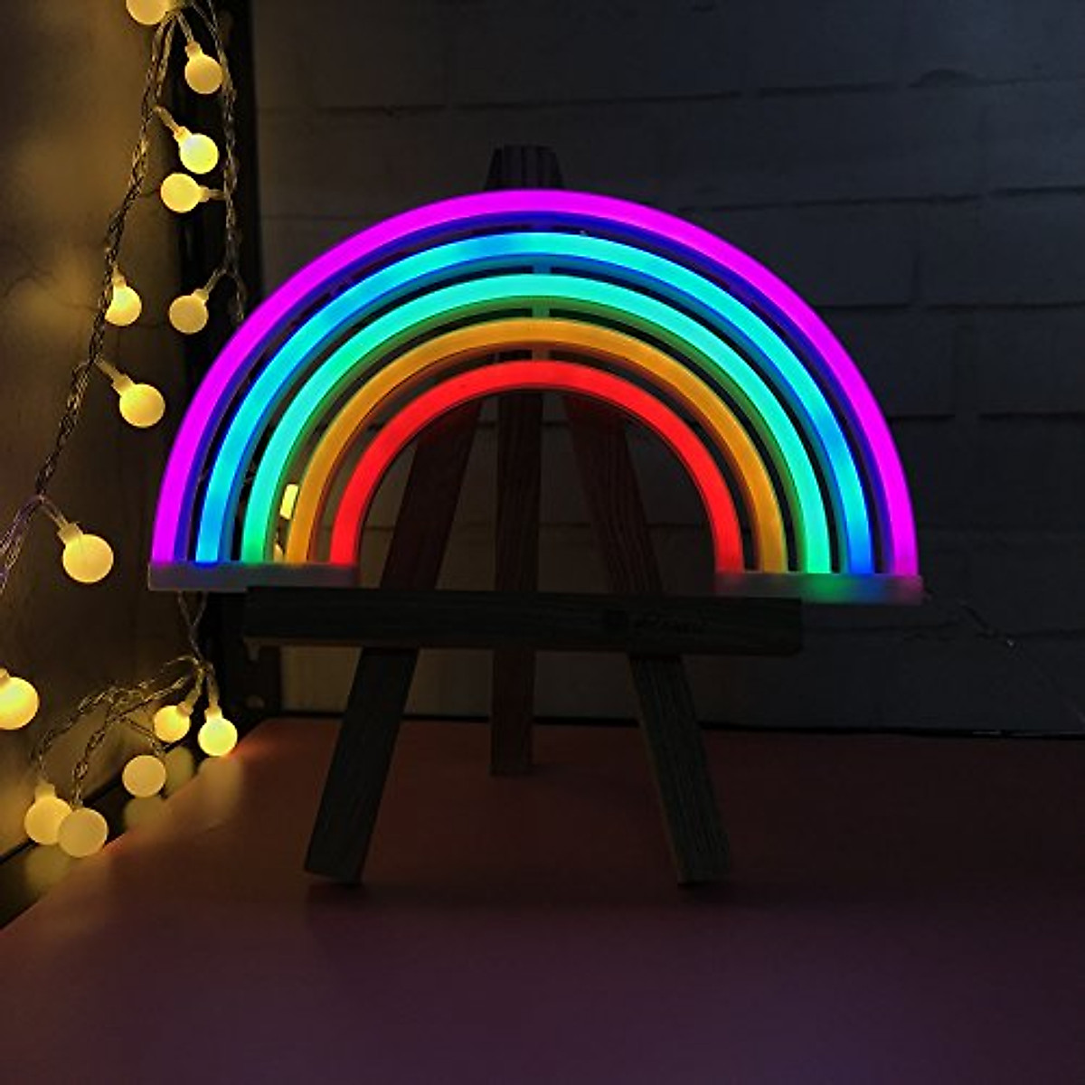 Nordstylee Neon Rainbow Light Signs,Led Rainbow Night Lights Decor Lights for Kid's Gift, Wall, Birthday Party, Christmas, Wedding Decoration