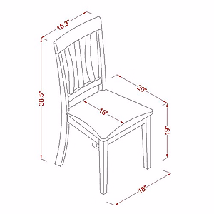 East West Furniture NDAN3-OAK-C Dining Set, 3 Piece