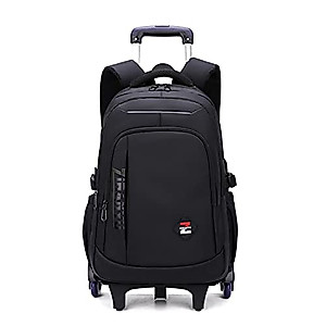 YJMKOI Large Capacity Trolley Backpack for Boy Middle School Rolling Bookbag Carry-on Luggage School Bagwith Wheels