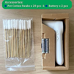 ICARE-PET Dog Ear Temperature Monitor, Long Probe for Pets Ear Canal Only, Measure Dog Temperature in 1 Second, Voice On/Off Switchable, C/F Switchable (White)