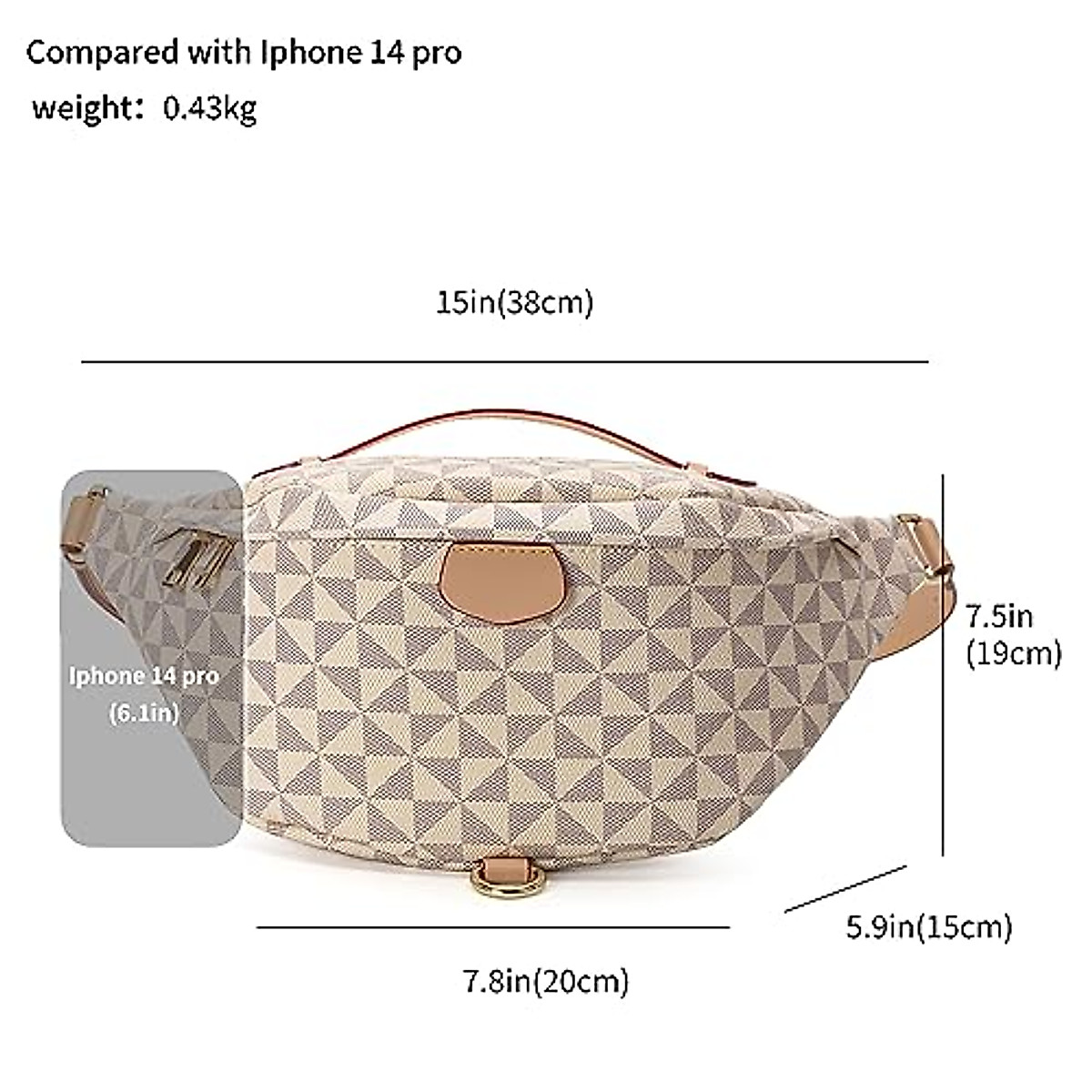 Crossbody Sling Bag for Women Men Leather Bum Belt Bags Fanny Pack Anti-theft Fastener Chest Bag for Travel