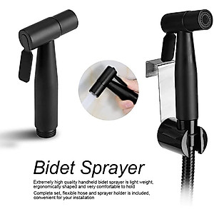 Black Toilet Bidet Sprayer Kit Set Hand Hold Stainless Steel for Bathroom Personal Cleanse Faucet (Color : D) (E)