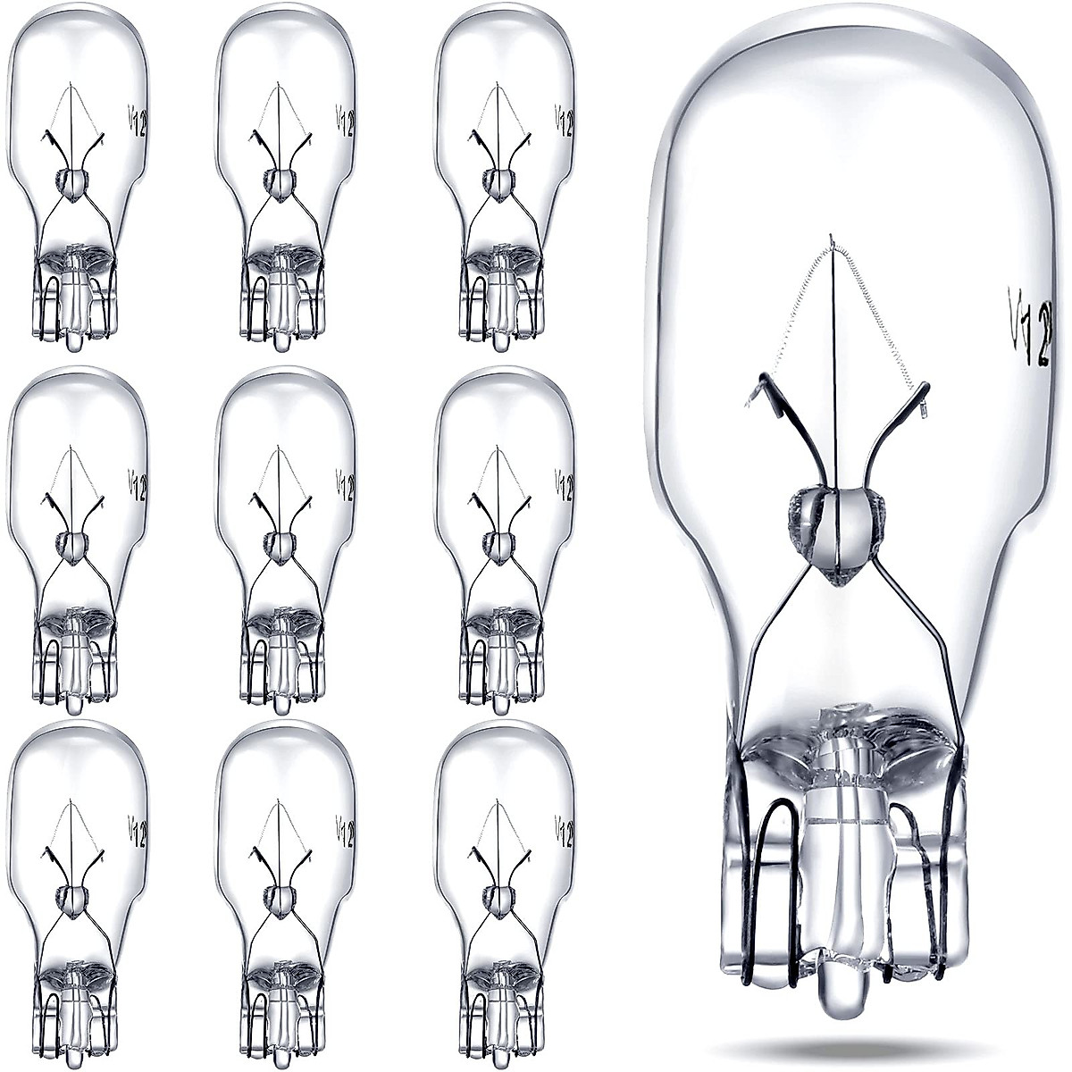 Honoson T5 Landscape Light Bulbs 12 Volt 18 Watt Landscape Bulbs Low Voltage Light Bulbs Small Landscape Lighting Bulb Wedge Base for Replacement Outdoor Garden Deck Yard Landscape Lamp(10 Pieces)