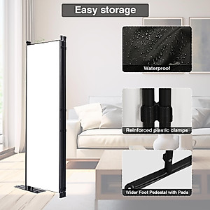 4 Panel Room Divider, Folding Privacy Screen Wall Divider for Room Separation, Freestanding Room Partitions for Home Office Dorm Decor 84”W×67”H, White