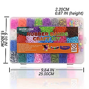 1850+ Loom Bands in 32 Variety Colors, Loom Bracelet Refill Set with Premium Quality Accessories for Kids Boys & Girls, Rubber Bands Bracelet Kit