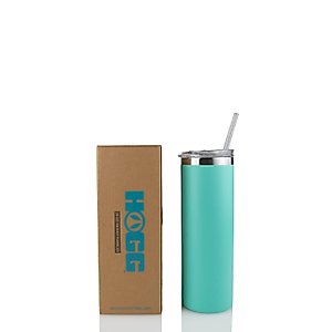 Hogg 20oz Powder Coated Skinny Tumbler, DIY, Customizable, Reusable, Double Wall Insulated, Colored Tumblers (Mint)