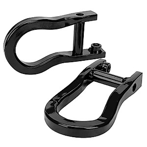 Chunle Front Recovery Tow Hooks Shackles Replacement for 2007-2018 Chevrolet Silverado GMC Sierra 1500, 2019 Chevy LD & Limited, Pair of Towing Hook Shackle Replaces# 84072463 （Black）