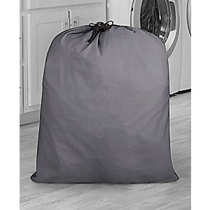 Gratico Laundry Bag Canvas|Dirty Clothes Travel Laundry Bag|Machine Washable|Reusable College Hostel Hamper Liner Bag Garments Delicates Drawstring Closure 1 Pack Grey Color|Size 28X36 Inches