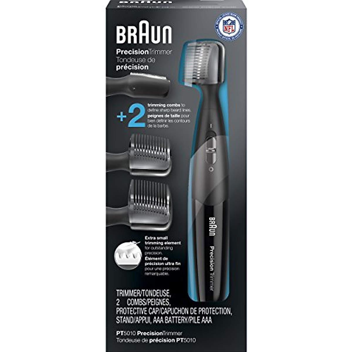 Braun Precision Trimmer PT5010, Men's Precision Beard, Ear & Nose, Mustache detailer, styler