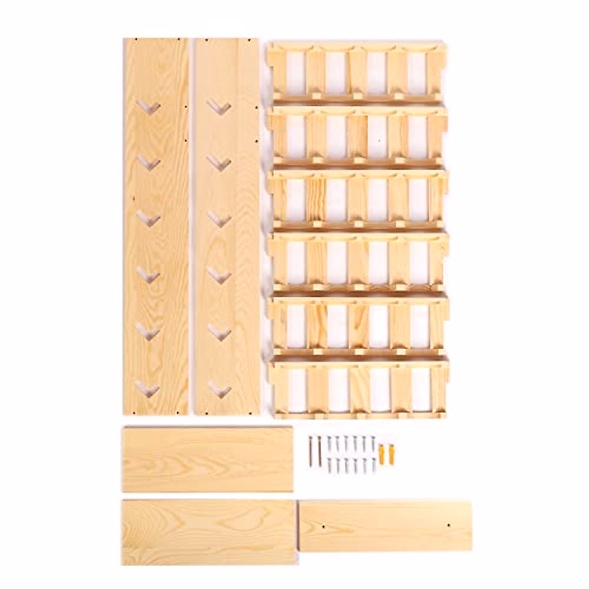 Nisorpa 24 Can Spray Paint or Lube Can Holder Aerosol Can Rack 6-Tier Wooden Spray Paint Can Storage Rack Wall Mount Aerosol Spray Can Organizer for Garage and Craft Workroom- 14.2" L x 5" W x 30" H
