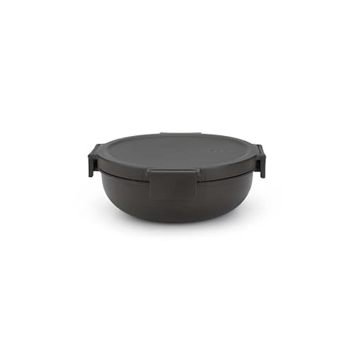 Brabantia Make & Take Salad Bowl with Removable Tray for Toppings & Dressings (Dark Gray) 100% Leakproof, Microwave & Freezer Safe Meal Prep Container
