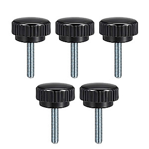 uxcell M8 x 30mm Male Thread Knurled Clamping Knobs Grip Thumb Screw on Type 5 Pcs