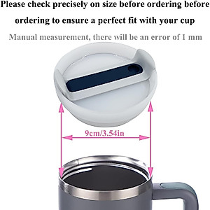 40 OZ Tumbler Lids for Stanley Cup, 2 Pack Replacement Lids Fit for Stanley Adventure Quencher,Replacement Spill Proof Splash Resistant Tumbler Lids, Reusable Tumbler Cover for Stanley (gray-white)