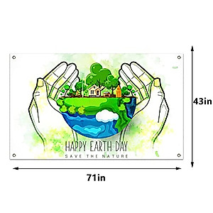 Happy Earth Day Photo Backdrop Save The Nature Banner April 22 Environmental Protection Earth Day Party Deocrations and Supplies for Home Classroom Office