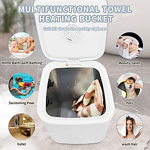 YJSG Towel Warmers for Bathroom, 23L Large Towel Warmer Bucket with LED Display,Child Lock,Heat Timer 20/40/ 60 Min,Mothers House Warming Gifts