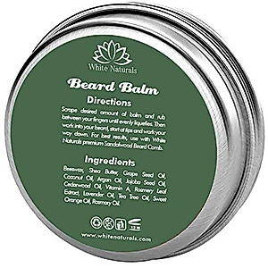 Organic Beard Balm, Styles, Strengthens & Softens Beards & Mustaches - Leave in Conditioner with Natural Argan Oil, Shea Butter, Vitamins and Wax Boost for Ultimate Shine