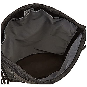 Nike Brasilia Training Gymsack, Drawstring Backpack with Zipper Pocket and Reinforced Bottom, Black/Black/White