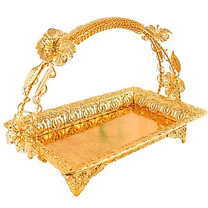 ARTIBETTER Metal Fruit Basket Classical Birthday Cake Alloy