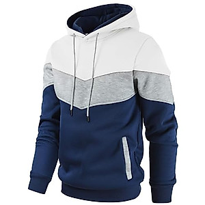 Gesean Novelty Hoodies Sweatshirt Outerwear with Pocket for Men Blue X-Large
