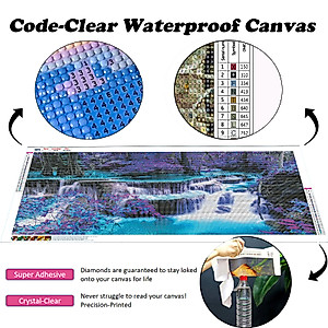 YALKIN 5D Diamond Painting Kits for Adults DIY Large Waterfall Full Round Drill (35.5 x 15.7 inch) Pictures Arts Paint Kits Diamond Painting Kits for Home Wall Decor