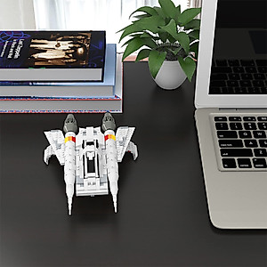 WANZPITS MOC- 48610 Buck Rogers Space Starfighter Ship Model Building Blocks Classic Spaceship Military Weapon Battleship Building Kit Boy Toy Gift,548pcs