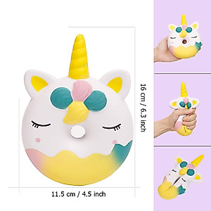 Anboor 4.5 Inches Squishies Unicorn Donut Kawaii Soft Slow Rising Scented Doughnut Squishies Stress Relief Kid Toys