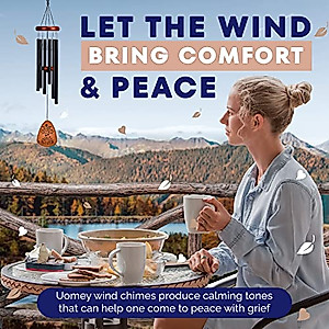 Uomey Memorial Wind Chimes for Loss of Loved One in Memory with Relaxing Tones - Sympathy Gifts Wind Chimes for Outside - Weather Resistant Memorial Gifts for Mother and Father Loss - 32"