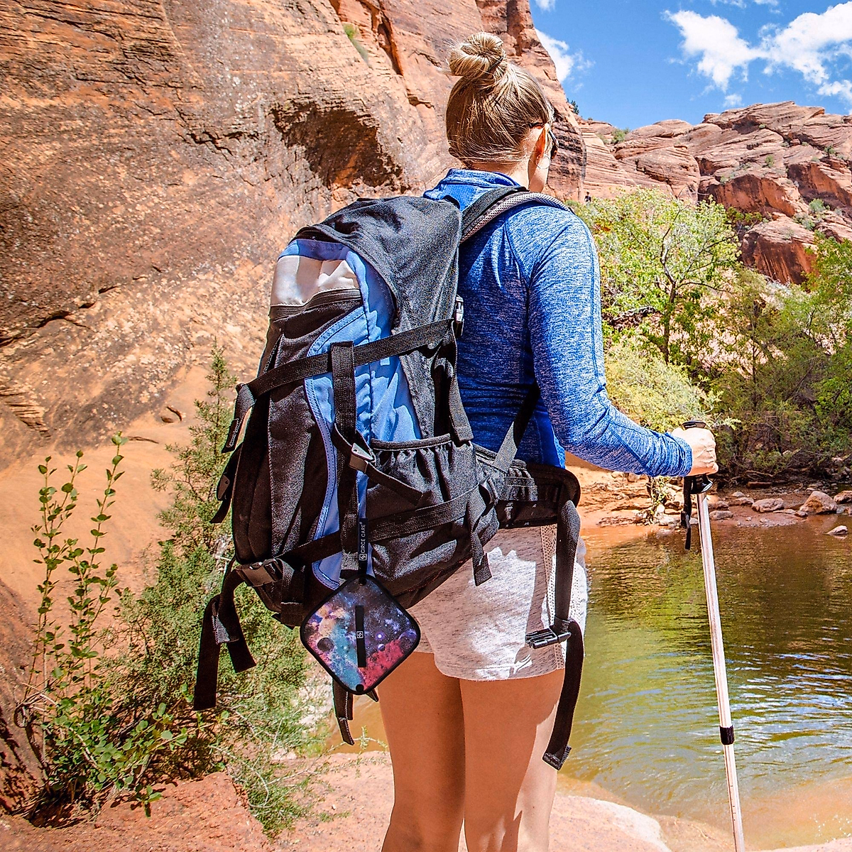 CIRCE CARE Pee Cloth:Silver Infused Pee rag for Women who Pee Outdoors, Reusable Absorbent Wipes, Eco alt. to Toilet Paper, Female Urination Solution for Camping, Hiking (2pc Combi- Galaxy+Fiesta)