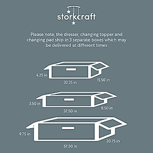 Storkcraft Brookside 6 Drawer Chest with Changing Topper and Change Pad - Gray