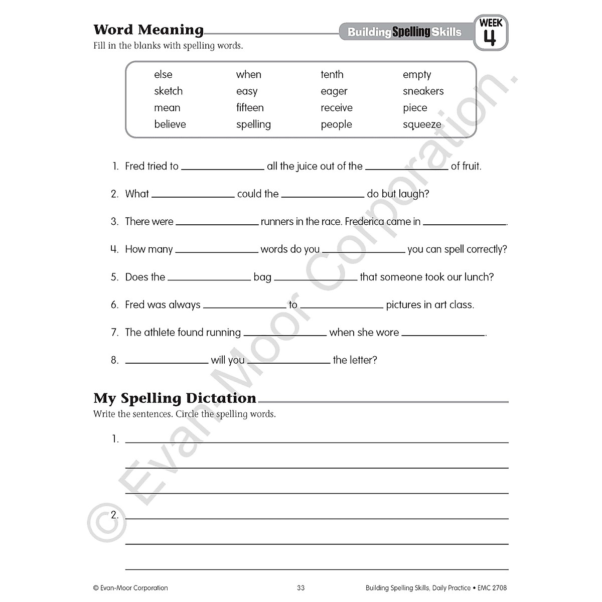 Evan-Moor Building Spelling Skills, Grade 4 - Homeschooling & Classroom Resource Workbook, Reproducible Worksheets, Teaching Edition, Spelling Strategies, Reading and Writing Skills