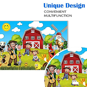 YRIOWMI 7x5 Foot Zennon Farm Children's Birthday Party Background Fabric, Birthday Party Decoration Photography Background